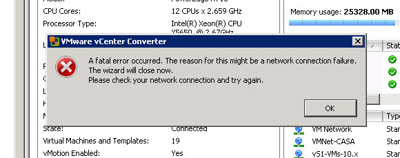 VMware vConverter: A fatal error occurred Message - Blog & Tutorials VMware vConverter: A fatal error occurred Message - Blog & Tutorials