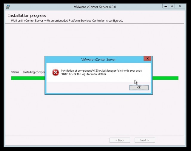 How to Fix vCenter 5.5 upgrade to 6.0 VCSServiceManager failed with error code 1603? - Blog ...